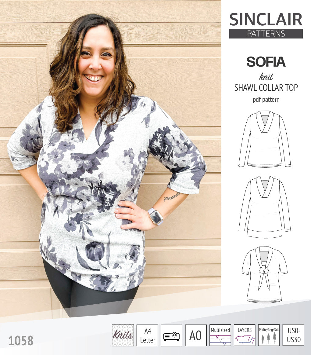 Sofia shawl collar classic sweater (PDF) – Sinclair Patterns