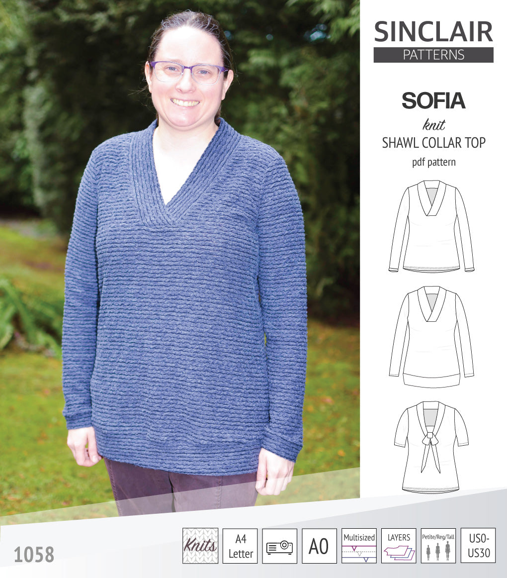 Sofia shawl collar classic sweater (PDF) – Sinclair Patterns