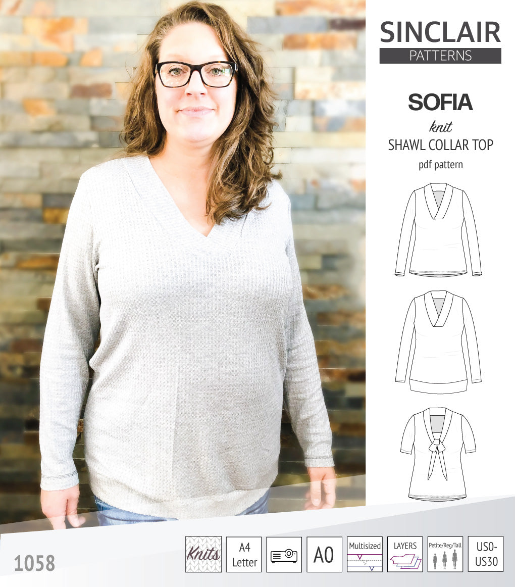 Sofia shawl collar classic sweater (PDF) – Sinclair Patterns