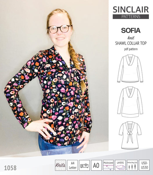 Sofia shawl collar classic sweater (PDF) - Sinclair Patterns