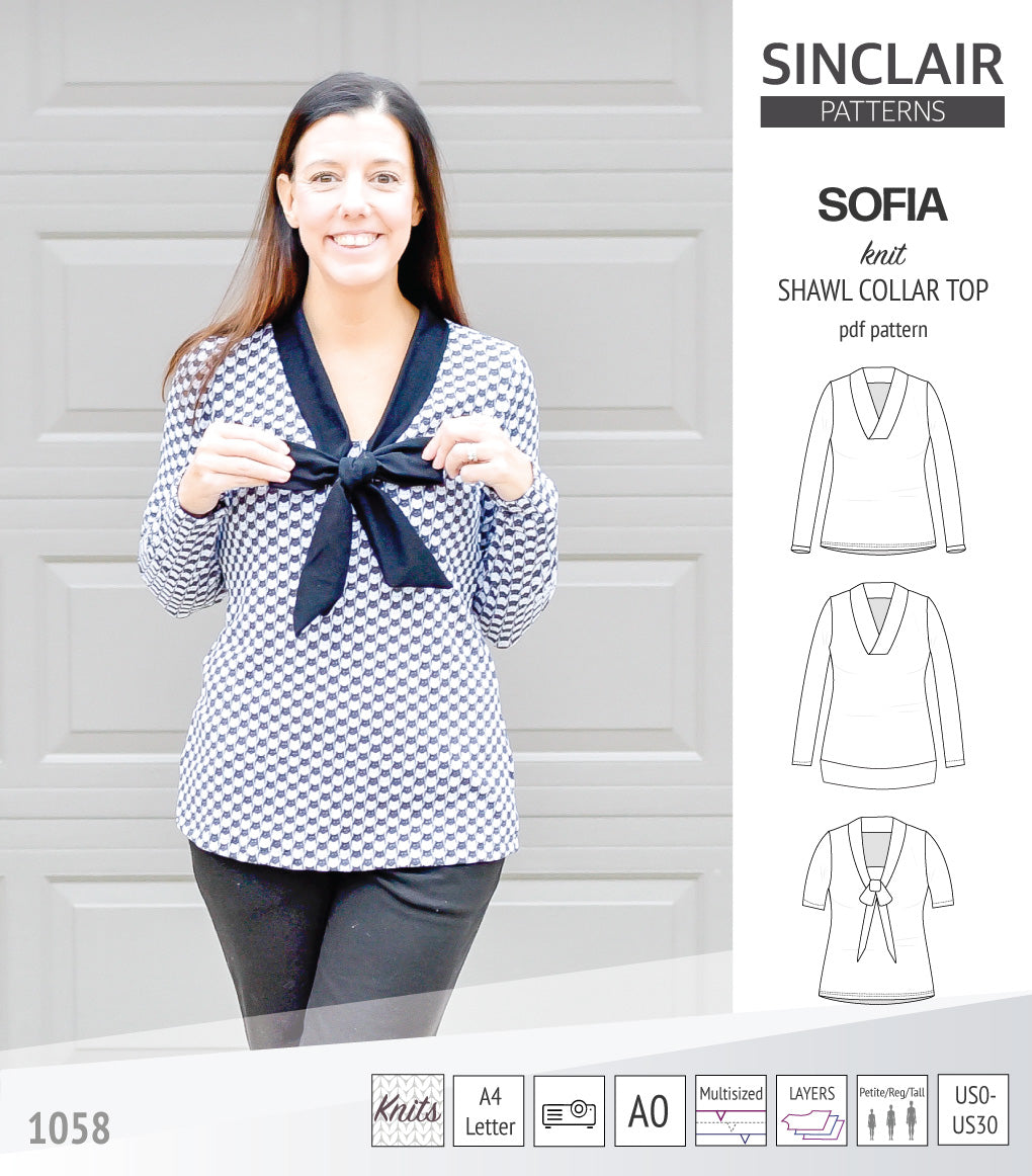 Sofia shawl collar classic sweater (PDF) – Sinclair Patterns