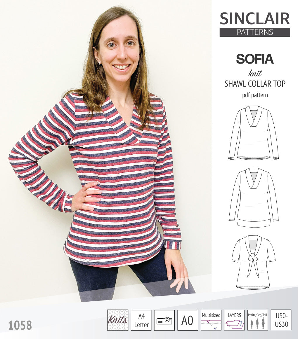 Sofia shawl collar classic sweater (PDF) – Sinclair Patterns