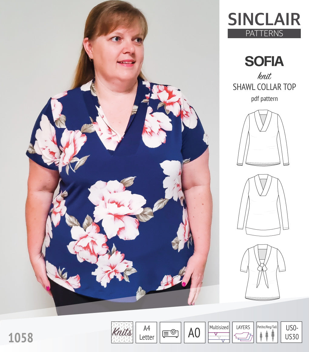 Sofia shawl collar classic sweater (PDF) – Sinclair Patterns