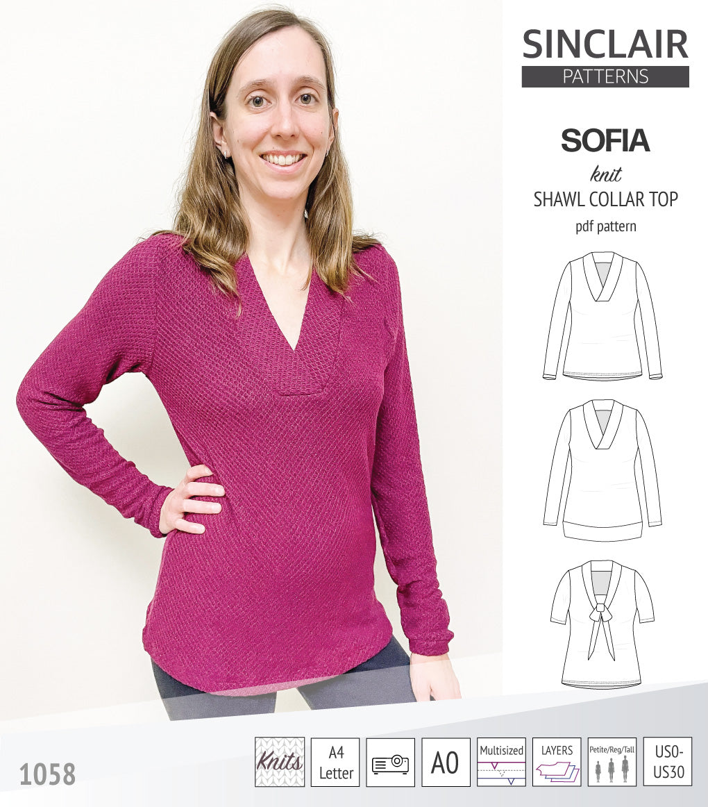 Sofia shawl collar classic sweater (PDF) – Sinclair Patterns