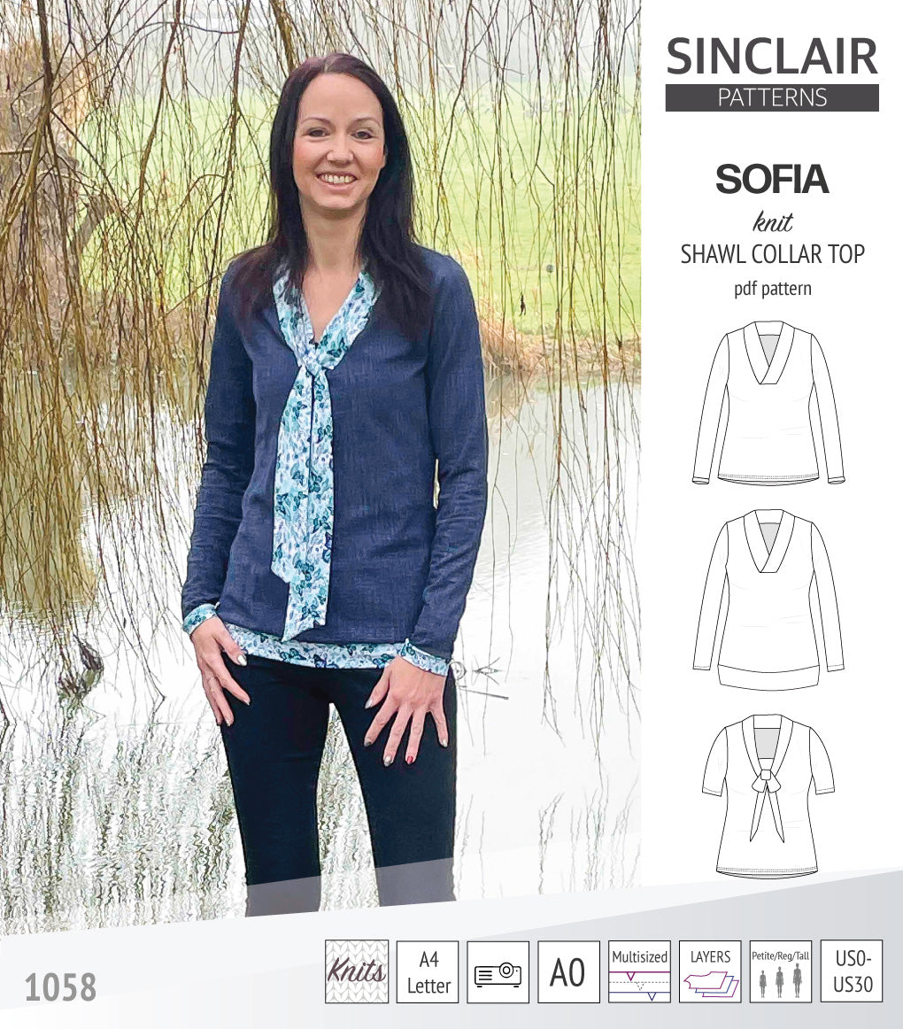 Sofia shawl collar classic sweater (PDF) – Sinclair Patterns
