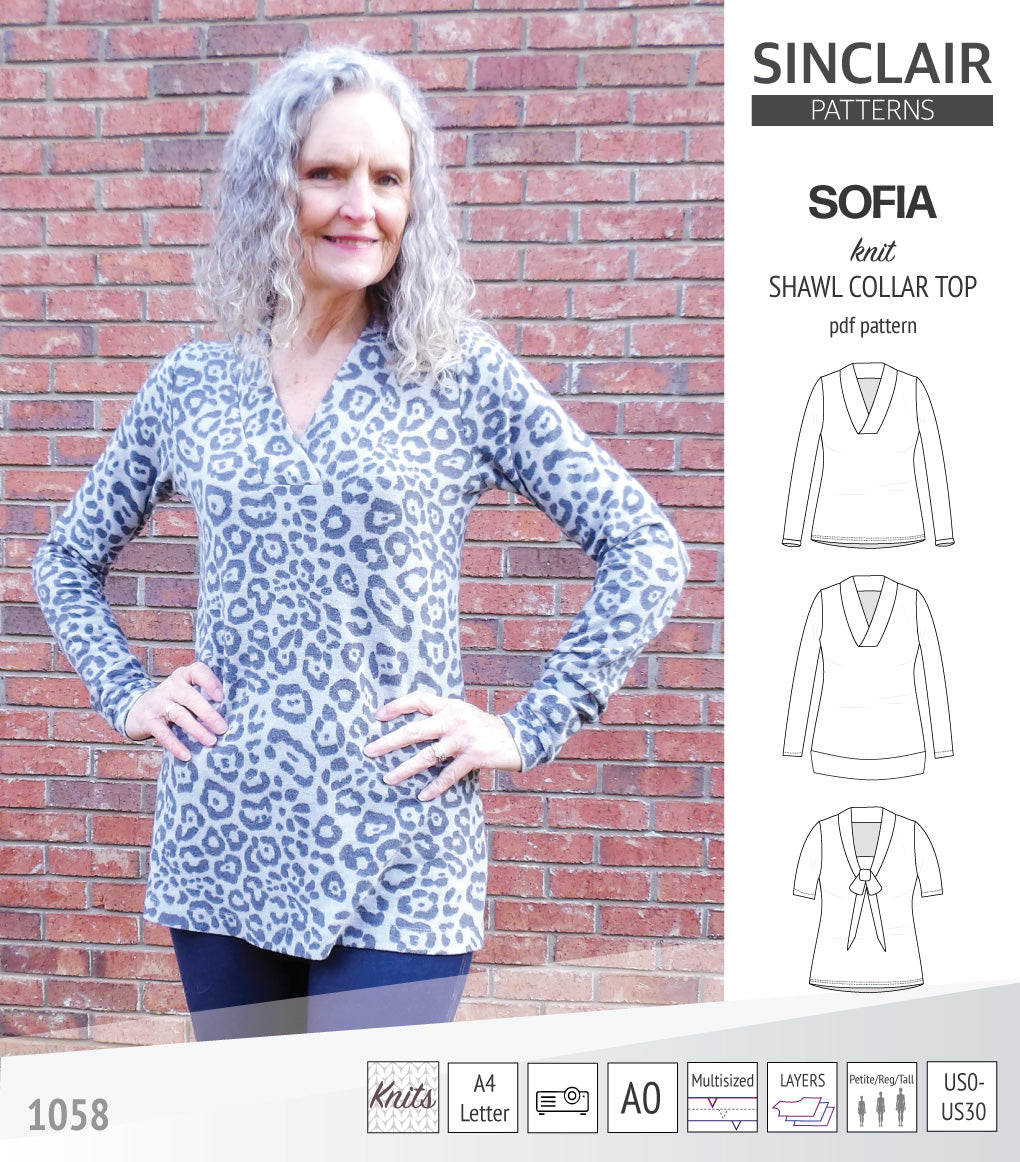 Sofia shawl collar classic sweater (PDF) – Sinclair Patterns