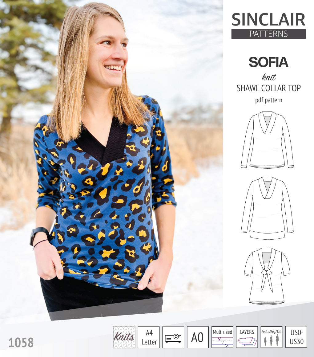 Sofia shawl collar classic sweater (PDF) – Sinclair Patterns
