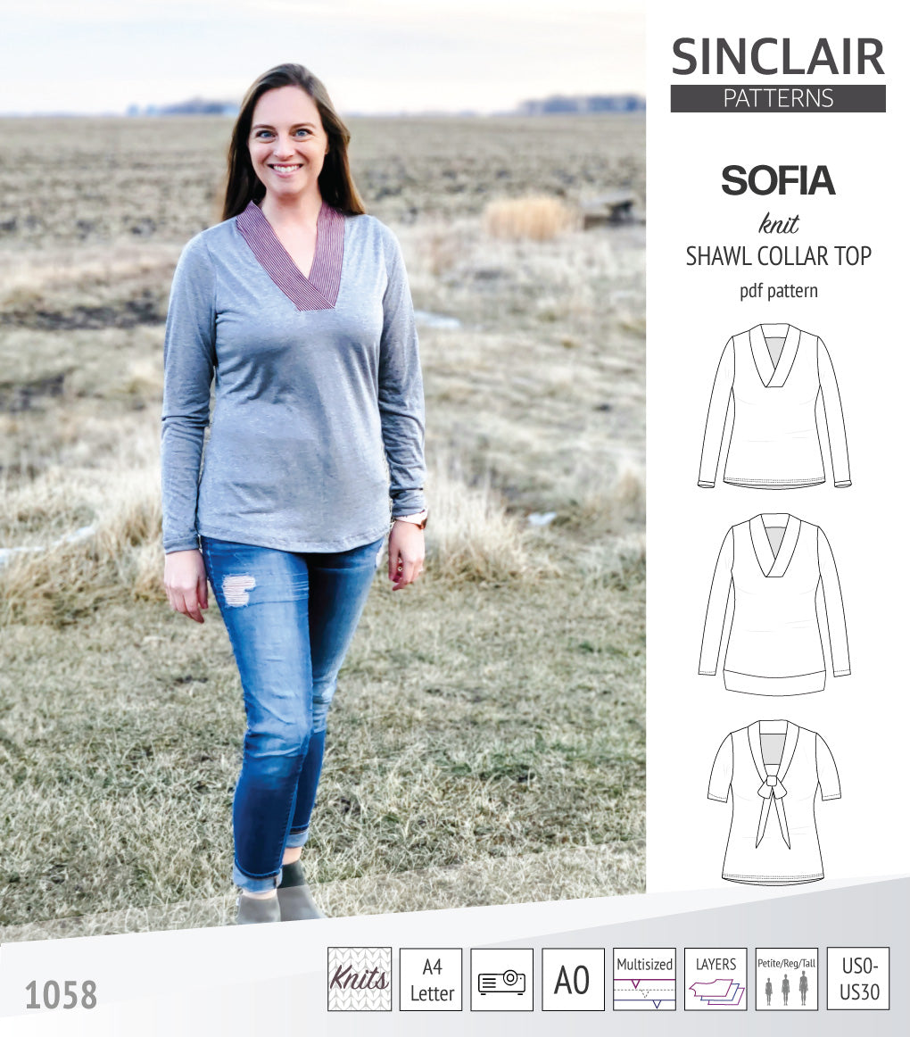 Sofia shawl collar classic sweater (PDF) – Sinclair Patterns