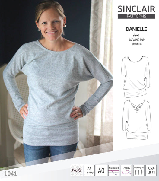Danielle relaxed fit batwing knit top (PDF) - Sinclair Patterns