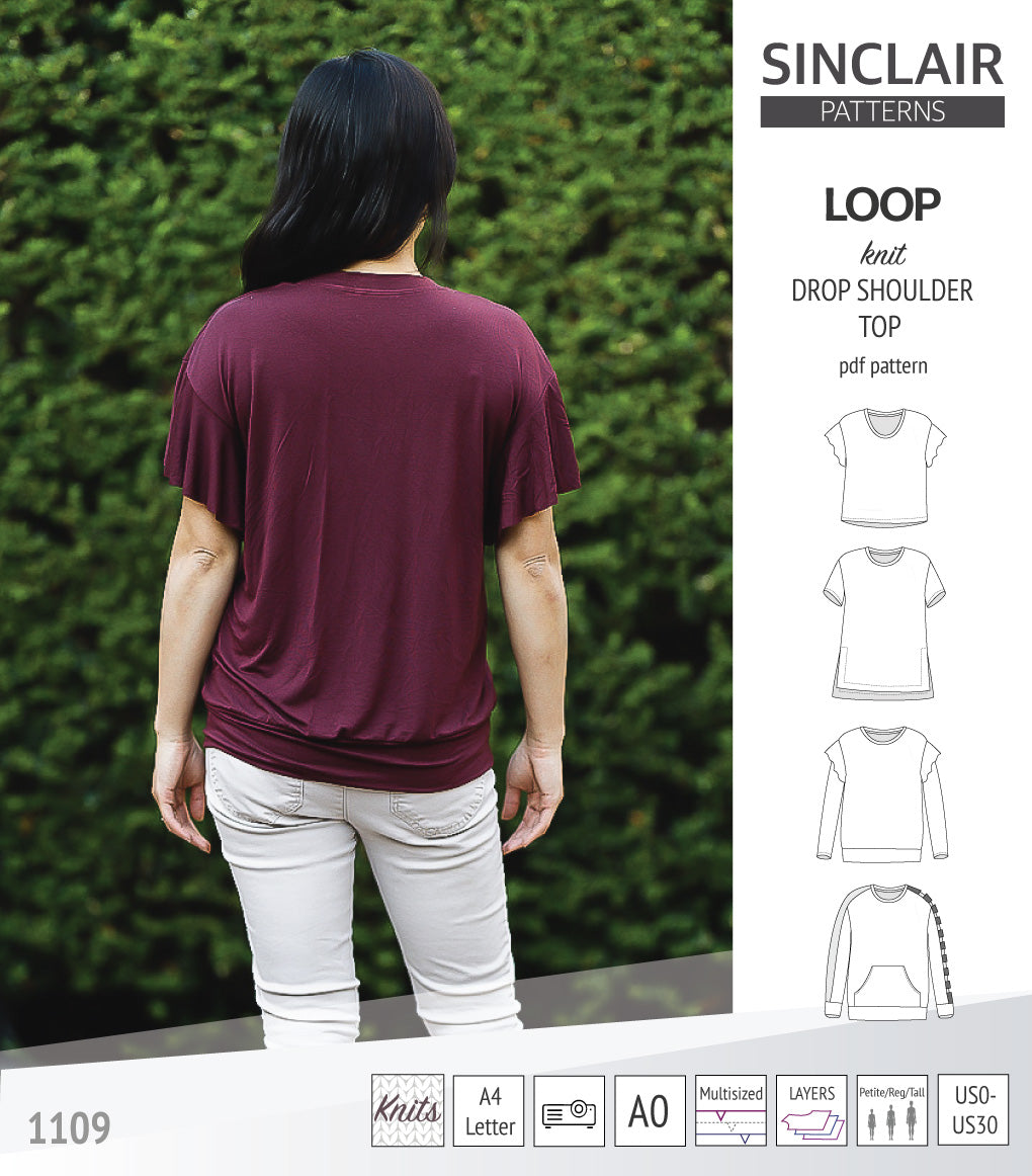 Loop drop shoulder knit top (PDF) – Sinclair Patterns