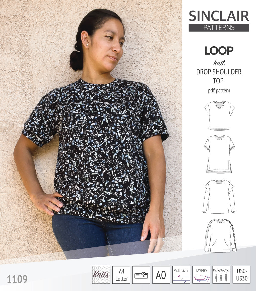 Loop drop shoulder knit top (PDF) – Sinclair Patterns