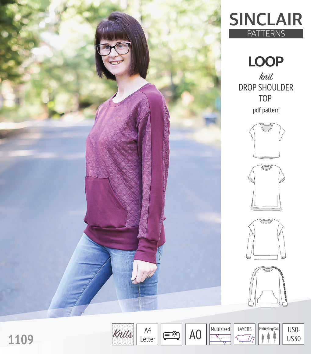 Loop drop shoulder knit top (PDF) – Sinclair Patterns