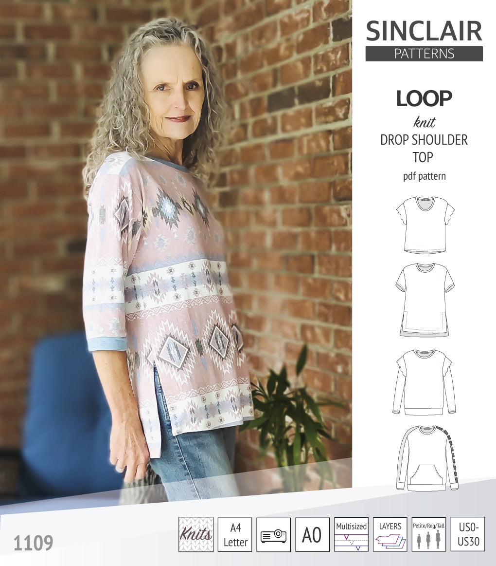 Loop drop shoulder knit top (PDF) – Sinclair Patterns