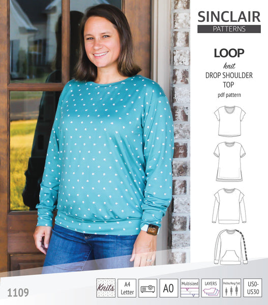 Loop drop shoulder knit top (PDF) - Sinclair Patterns