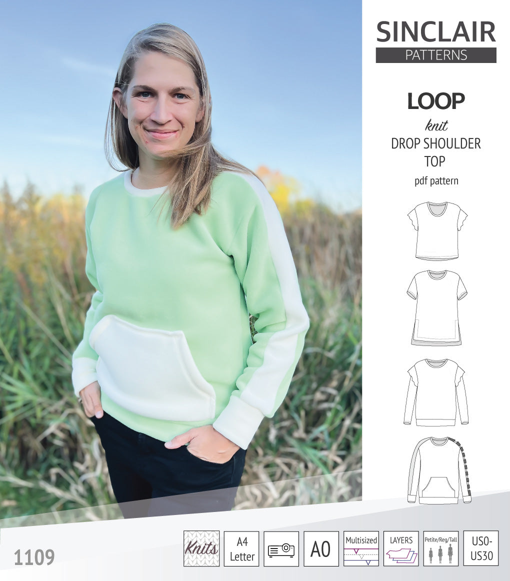 Loop drop shoulder knit top (PDF) – Sinclair Patterns