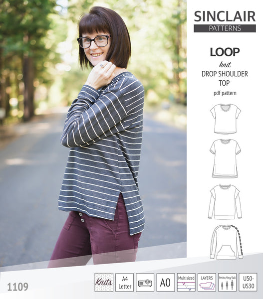 Loop drop shoulder knit top (PDF) - Sinclair Patterns