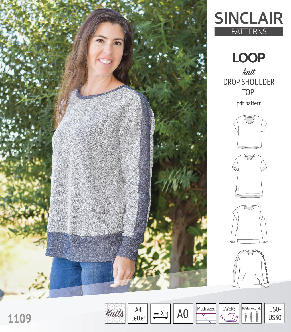 Loop drop shoulder knit top (PDF) – Sinclair Patterns