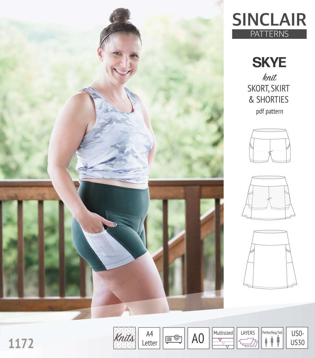 Skye skort, skirt and shorties with pockets and yoga waistband pdf ...