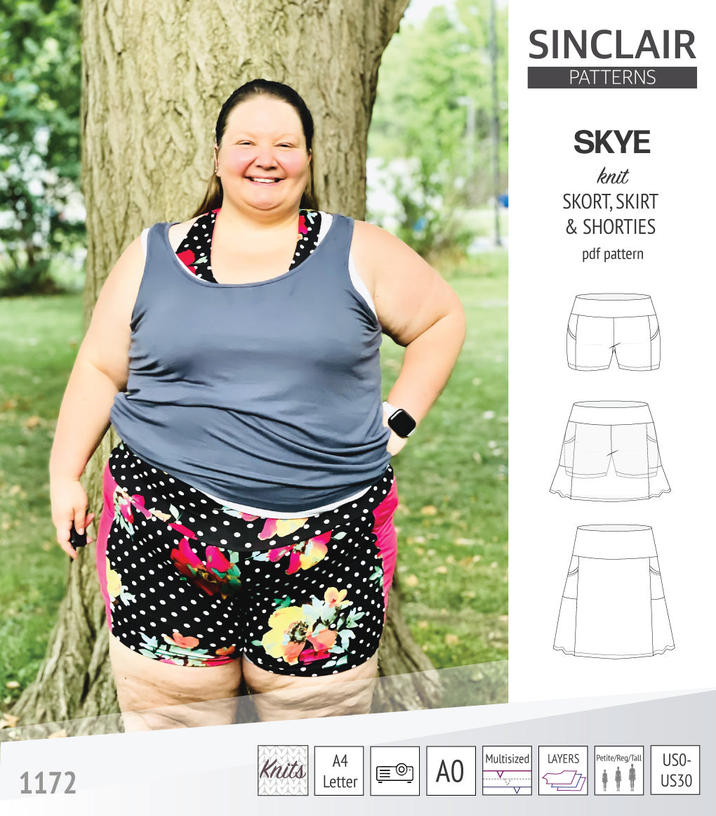 Skye skort, skirt and shorties with pockets and yoga waistband pdf ...