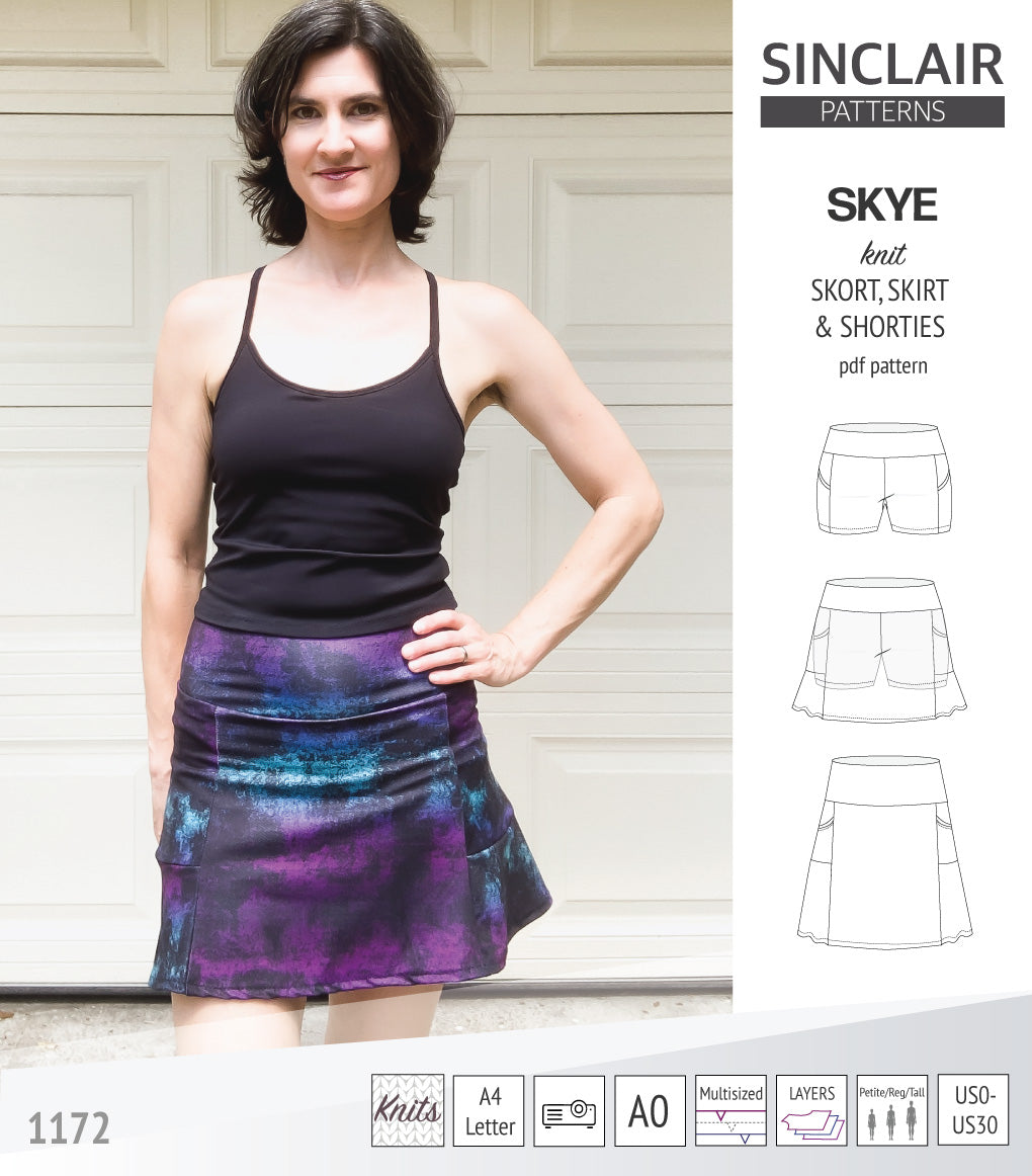 Skye skort, skirt and shorties with pockets and yoga waistband pdf ...