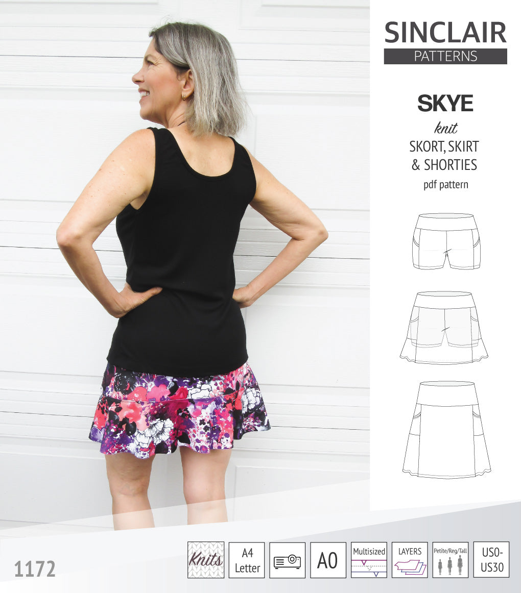 Skye skort, skirt and shorties with pockets and yoga waistband pdf ...