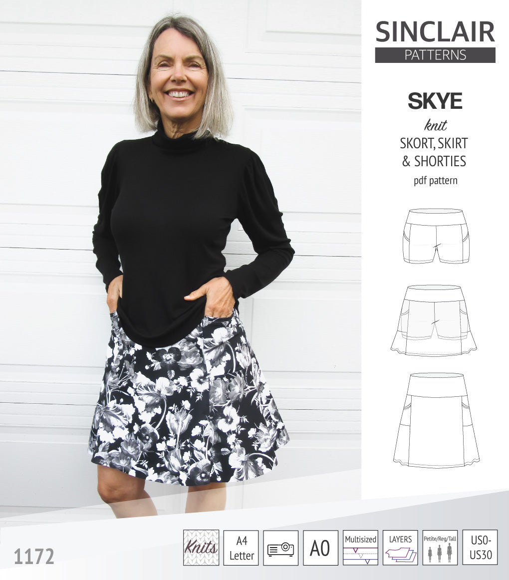 Skye skort, skirt and shorties with pockets and yoga waistband pdf ...