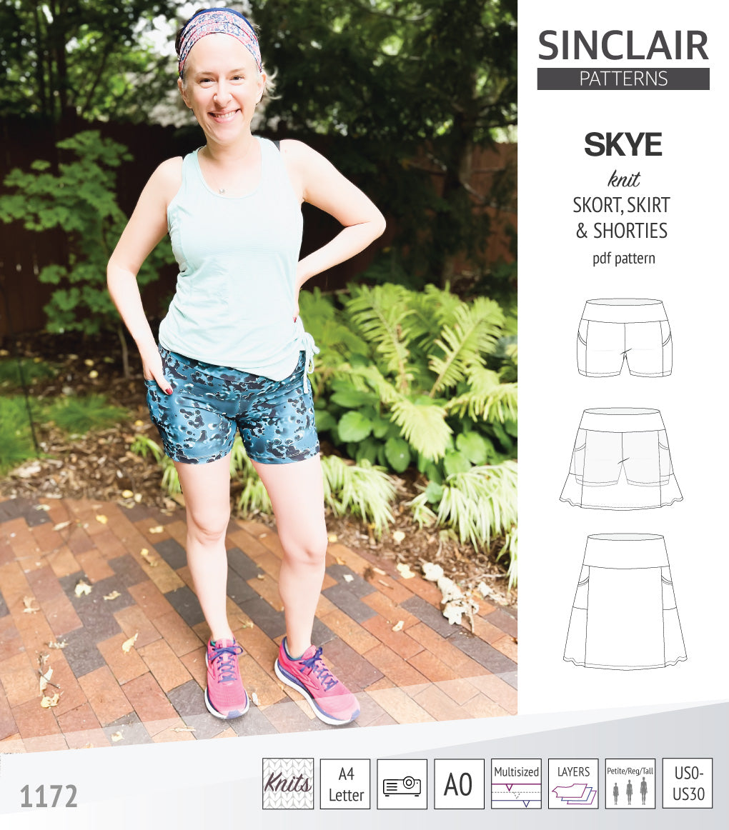 Skye skort, skirt and shorties with pockets and yoga waistband pdf ...