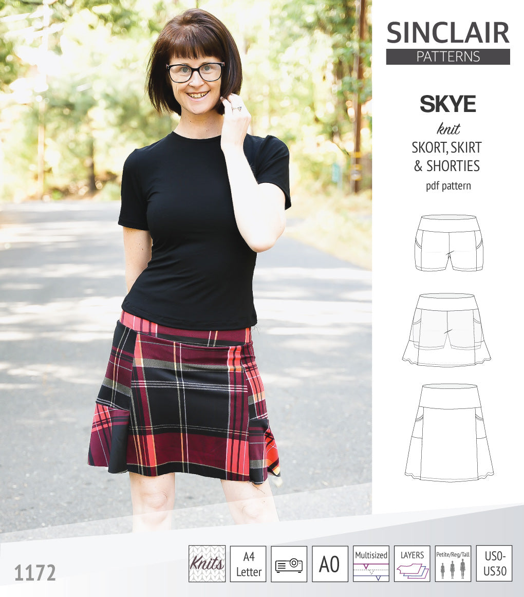 Skye skort, skirt and shorties with pockets and yoga waistband pdf ...