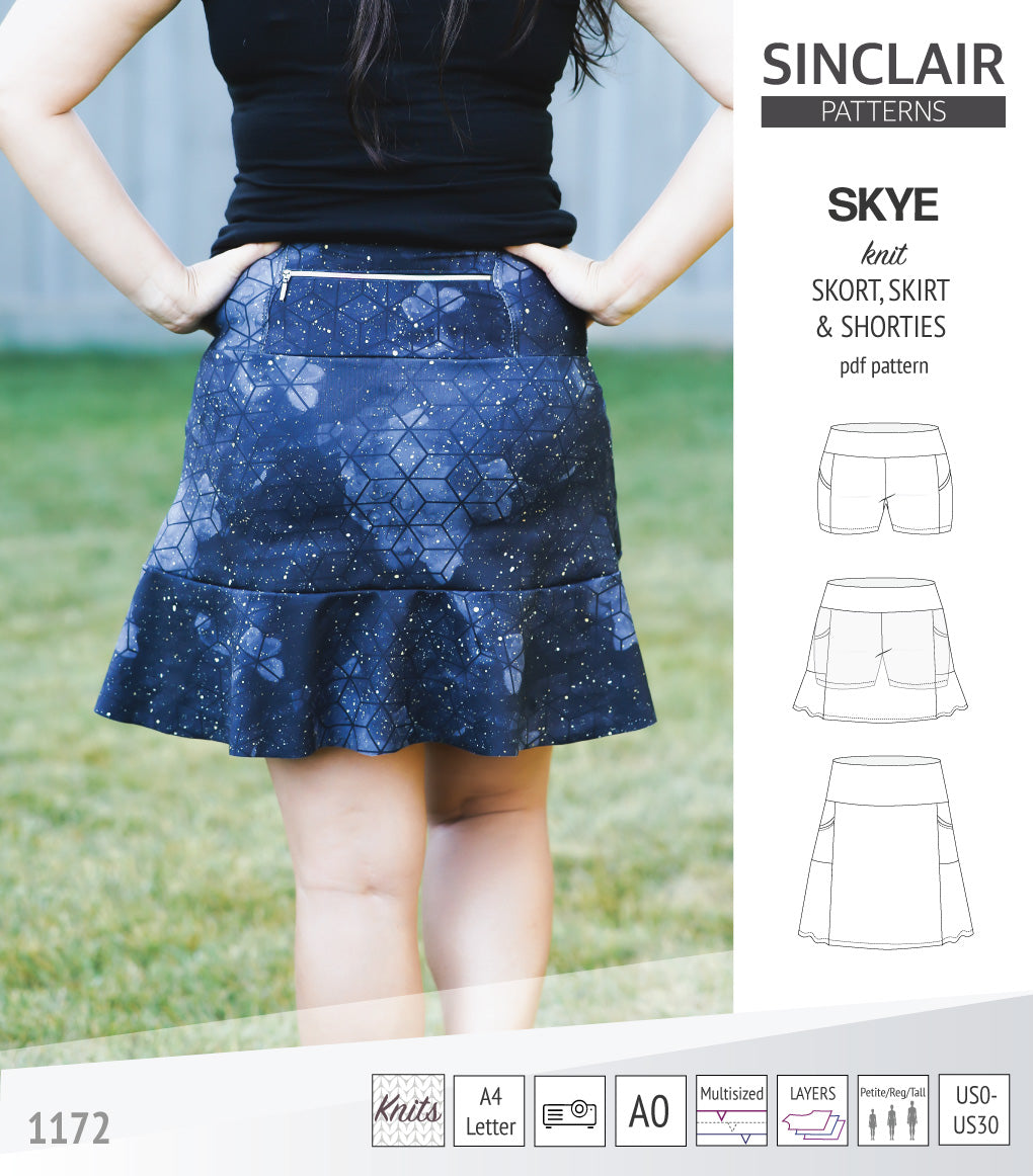 Skye skort, skirt and shorties with pockets and yoga waistband pdf ...