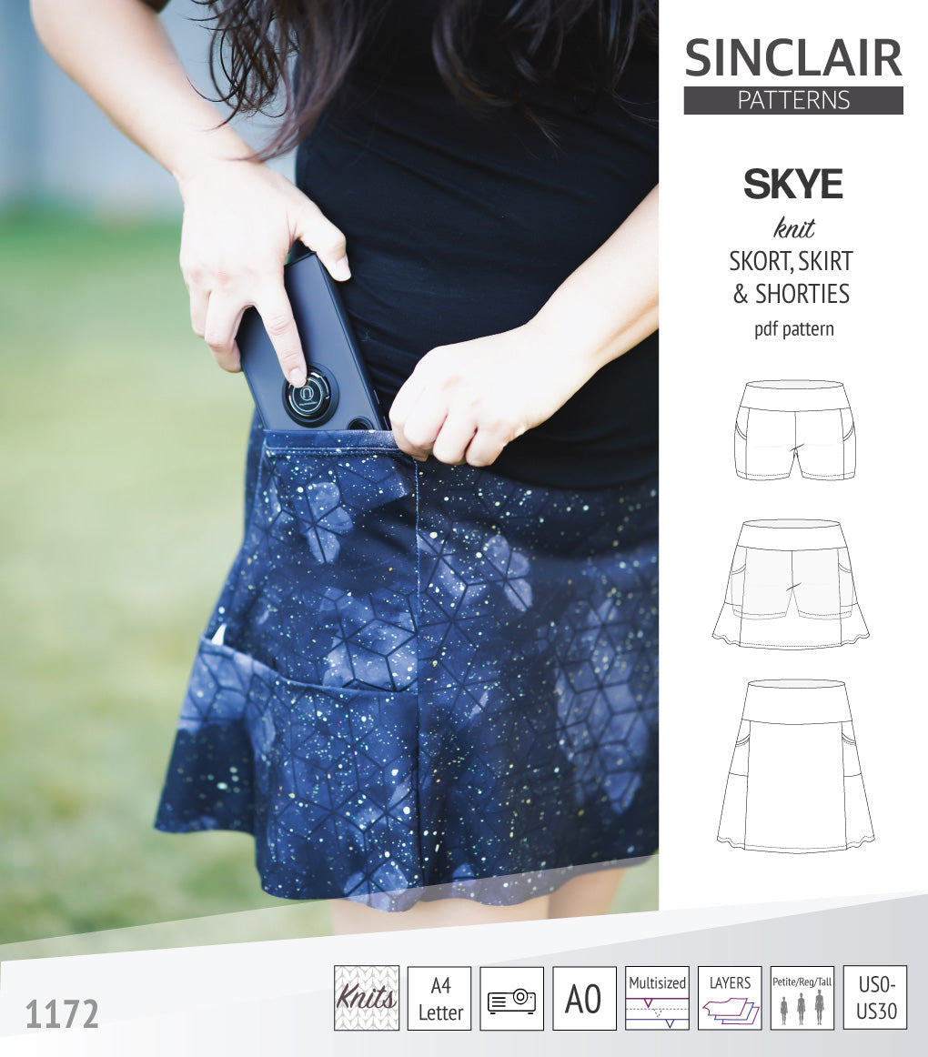 Skye skort, skirt and shorties with pockets and yoga waistband pdf ...