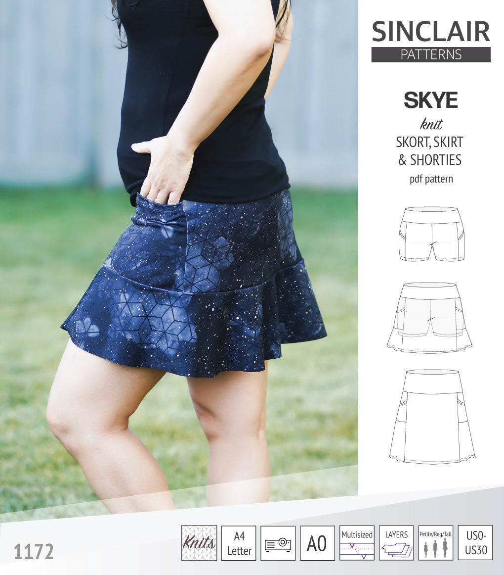 Skye skort, skirt and shorties with pockets and yoga waistband pdf ...