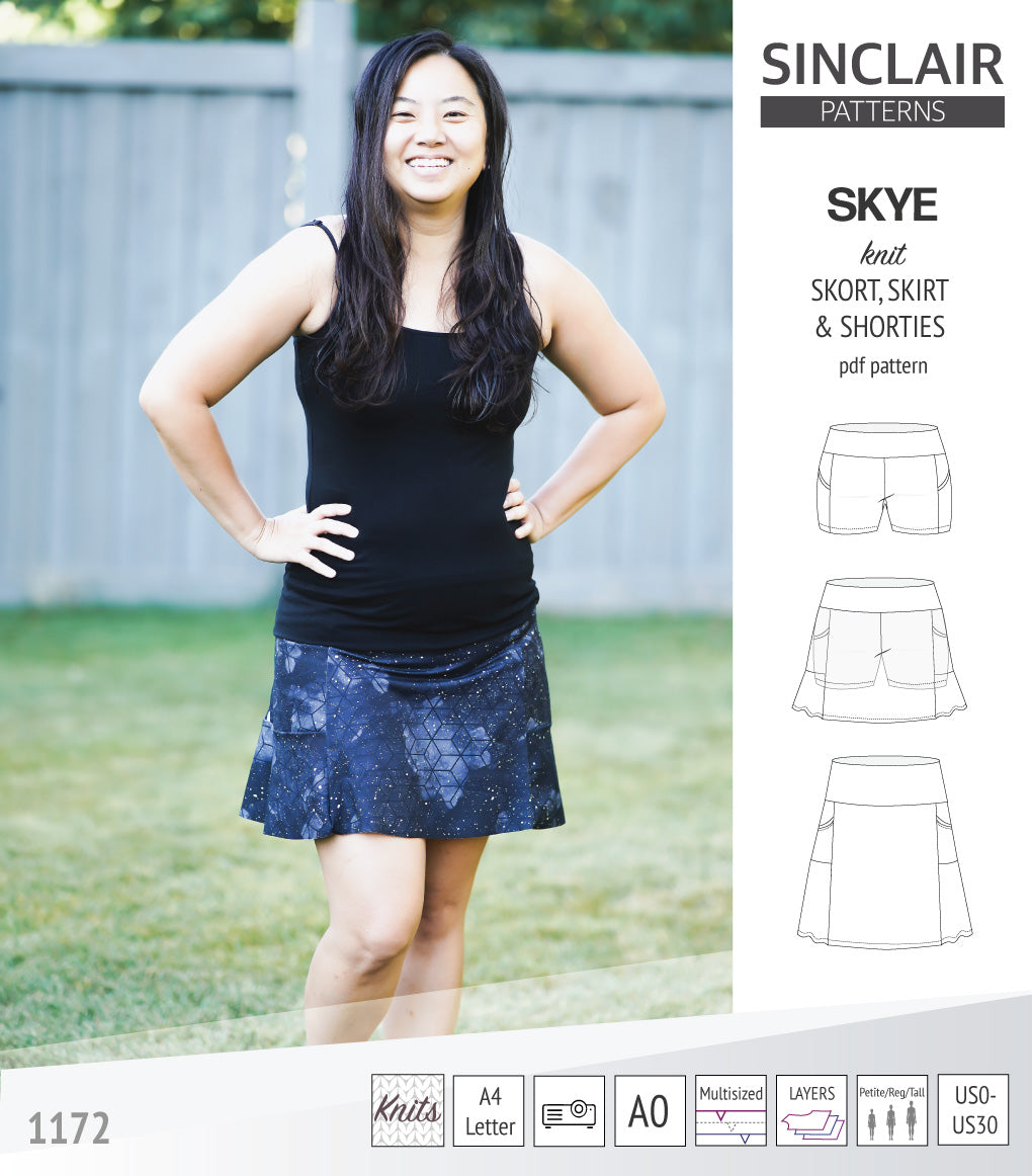 Skye skort, skirt and shorties with pockets and yoga waistband pdf ...