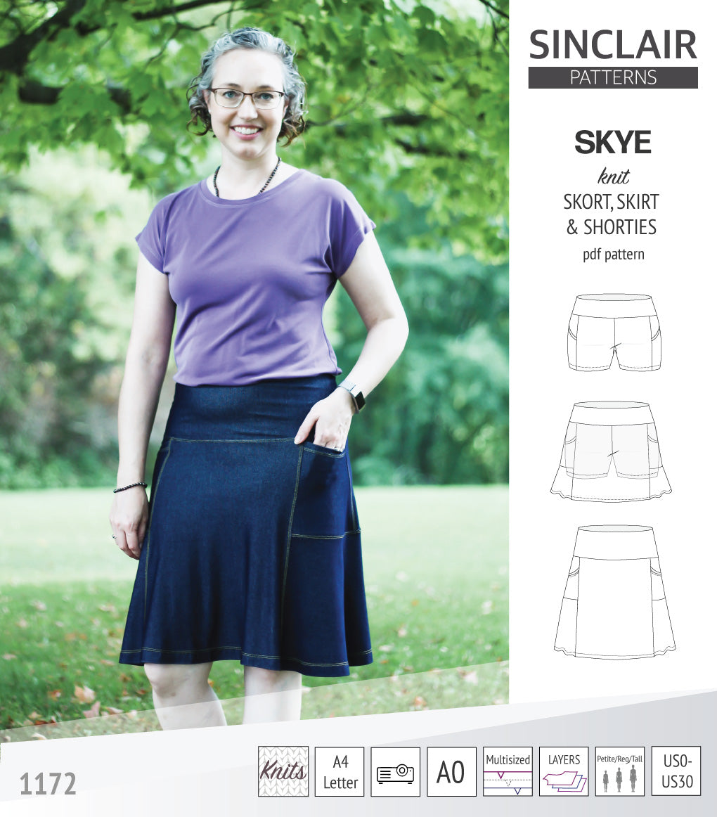 Skye skort, skirt and shorties with pockets and yoga waistband pdf ...