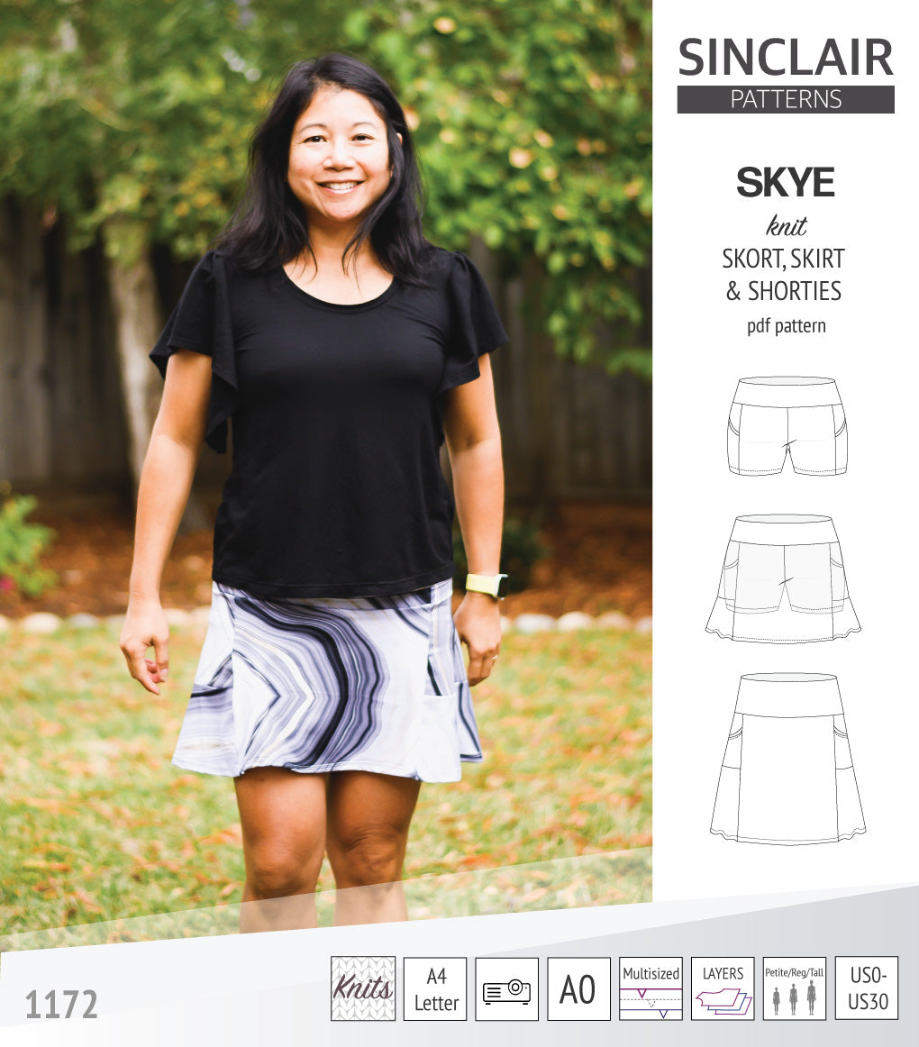 Skye skort, skirt and shorties with pockets and yoga waistband pdf ...