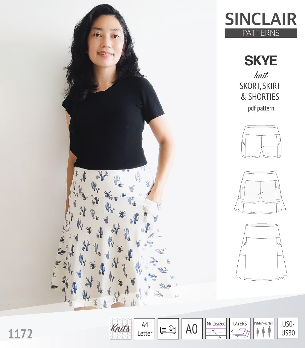 Skye skort, skirt and shorties with pockets and yoga waistband pdf ...