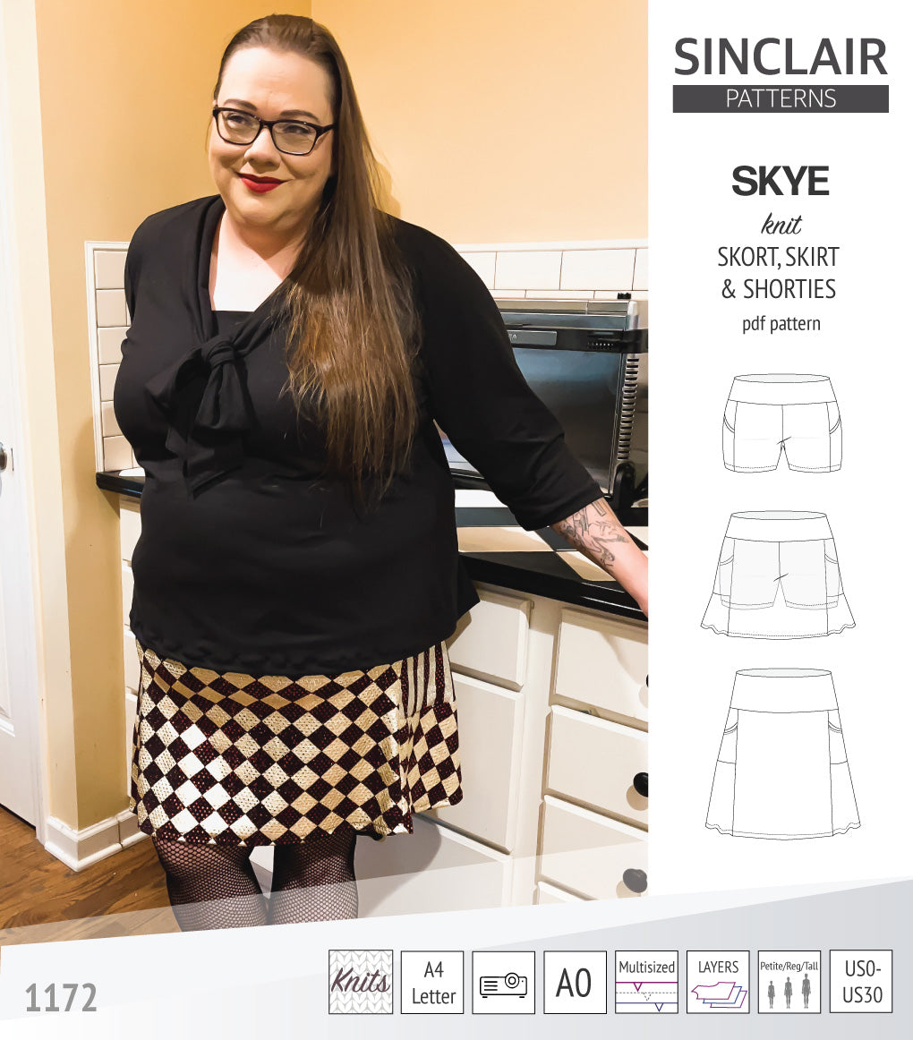 Skye skort, skirt and shorties with pockets and yoga waistband pdf ...