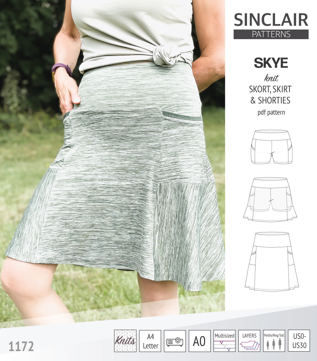 Skye skort, skirt and shorties with pockets and yoga waistband pdf ...