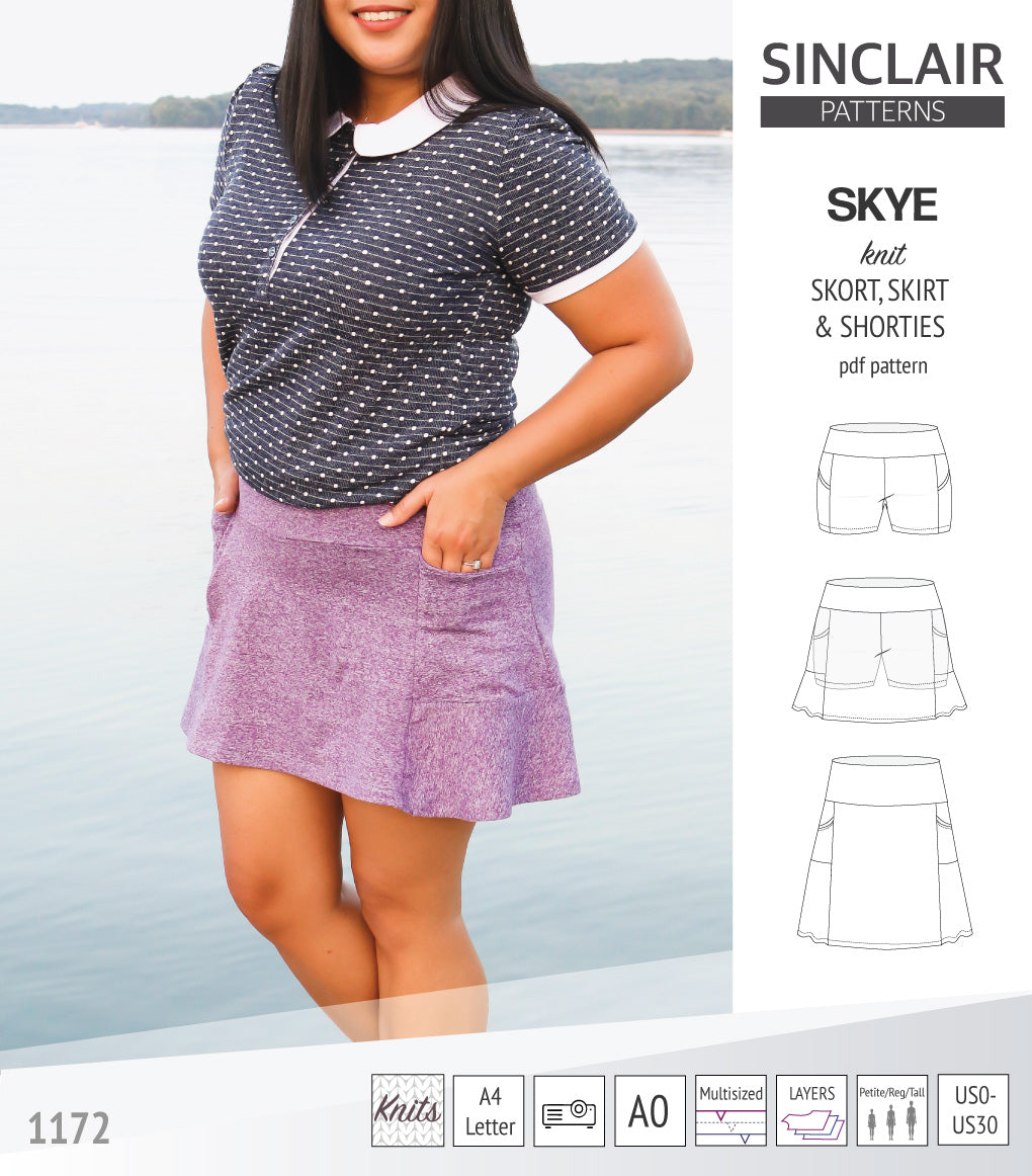 Skye skort, skirt and shorties with pockets and yoga waistband pdf ...