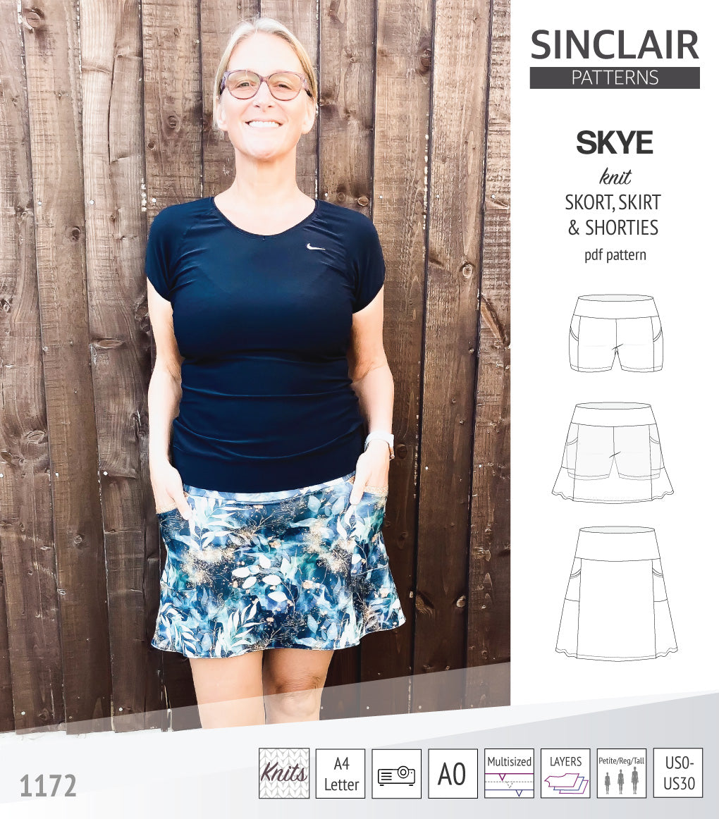 Skye skort, skirt and shorties with pockets and yoga waistband pdf ...