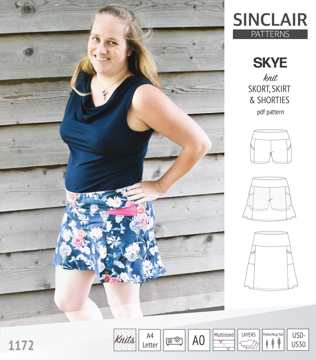 Skye skort, skirt and shorties with pockets and yoga waistband pdf ...