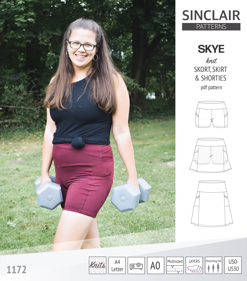 Skye skort, skirt and shorties with pockets and yoga waistband pdf ...