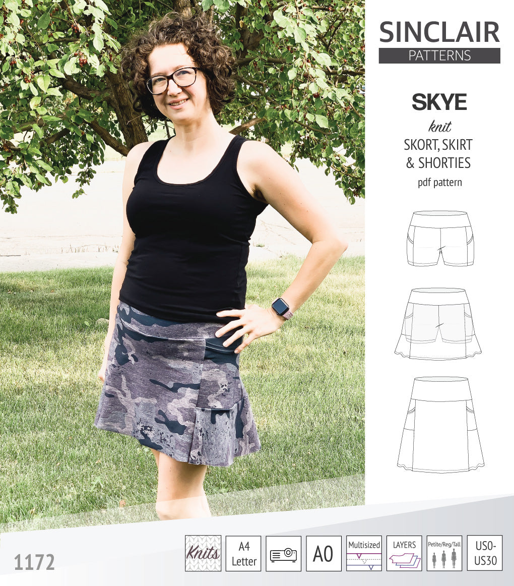 Skye skort, skirt and shorties with pockets and yoga waistband pdf ...