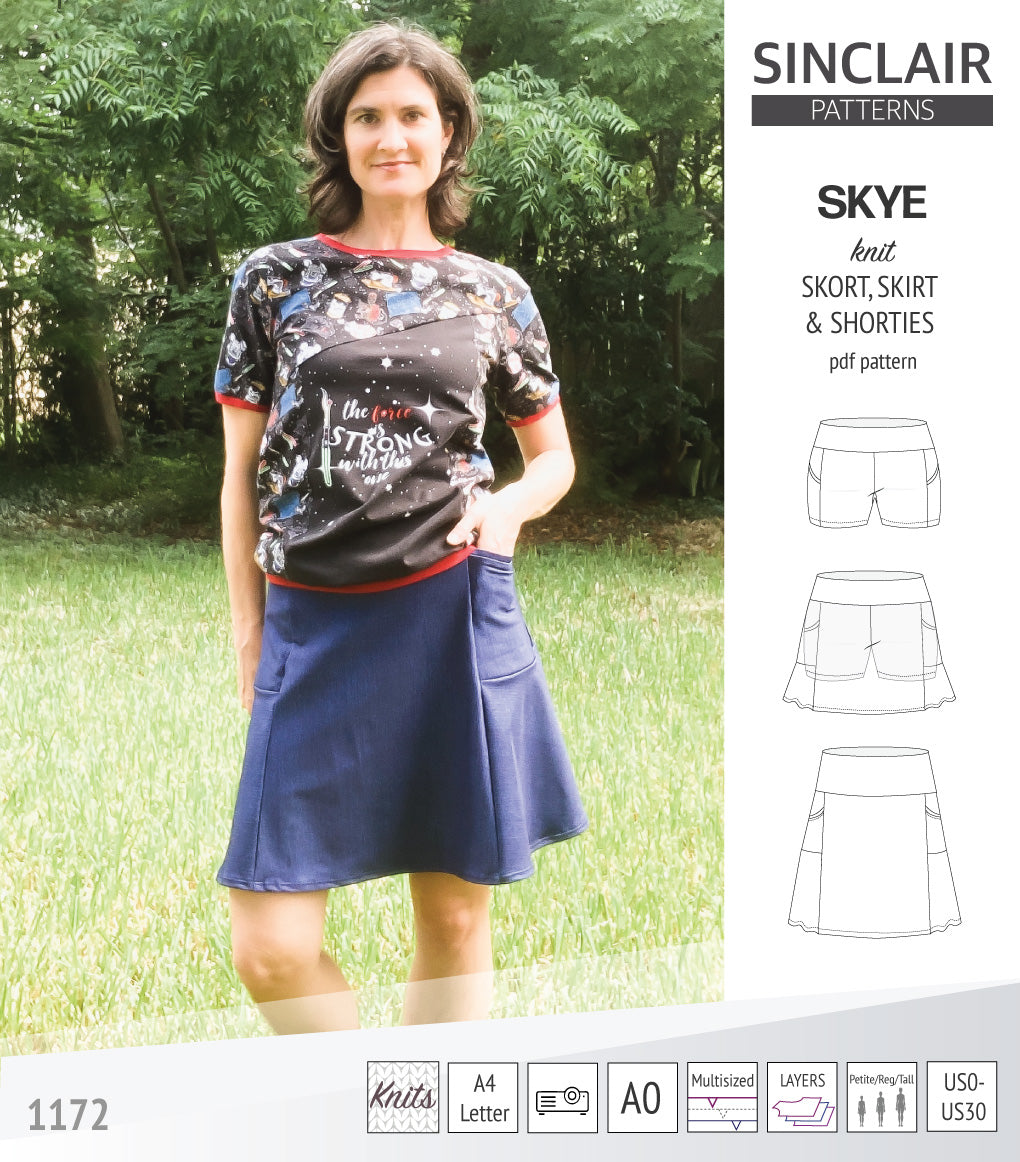 Skye skort, skirt and shorties with pockets and yoga waistband pdf ...