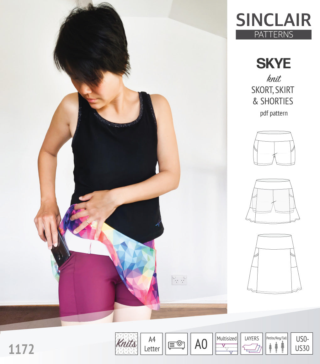 Skye skort, skirt and shorties with pockets and yoga waistband pdf ...