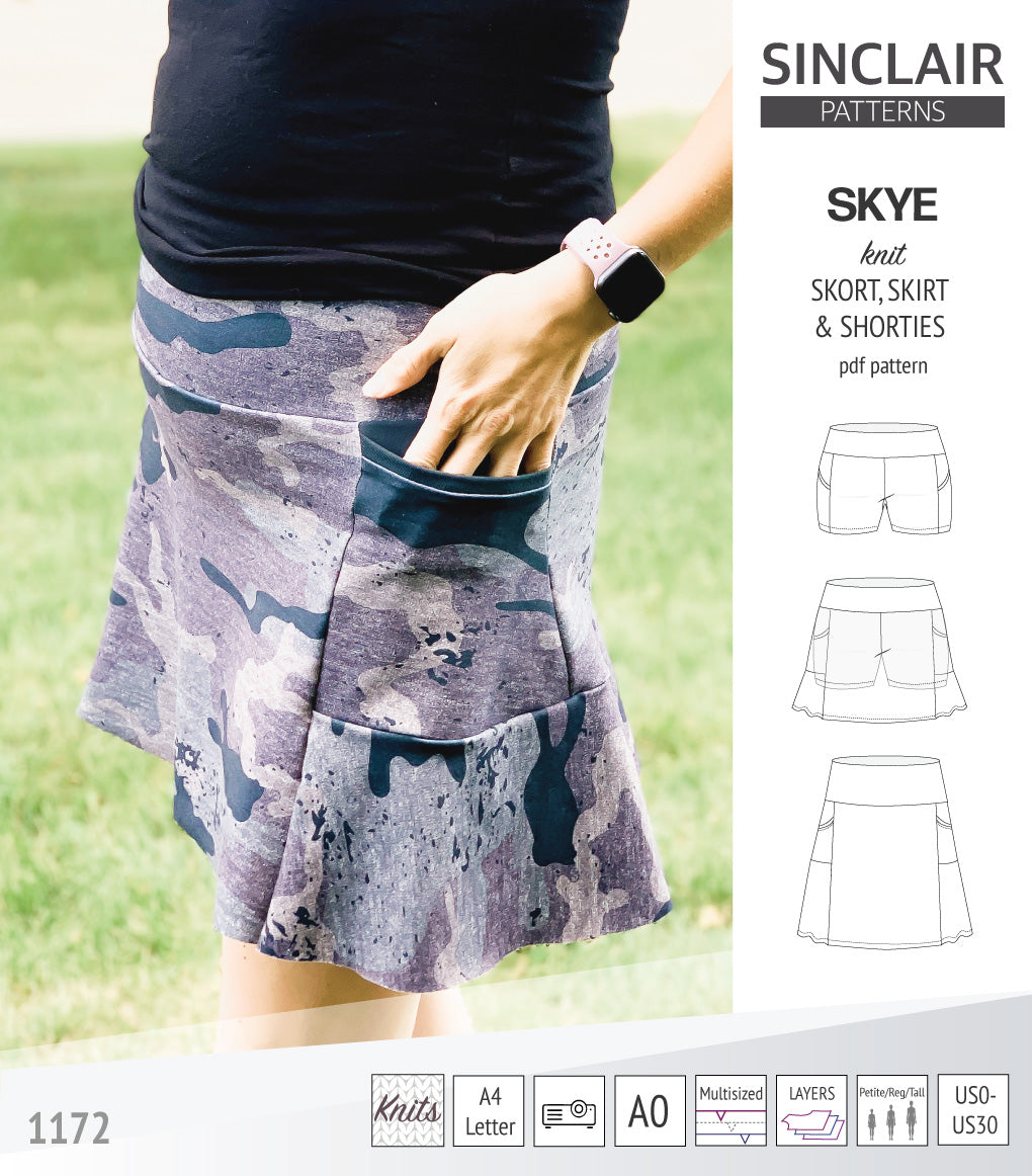Skye skort, skirt and shorties with pockets and yoga waistband pdf ...