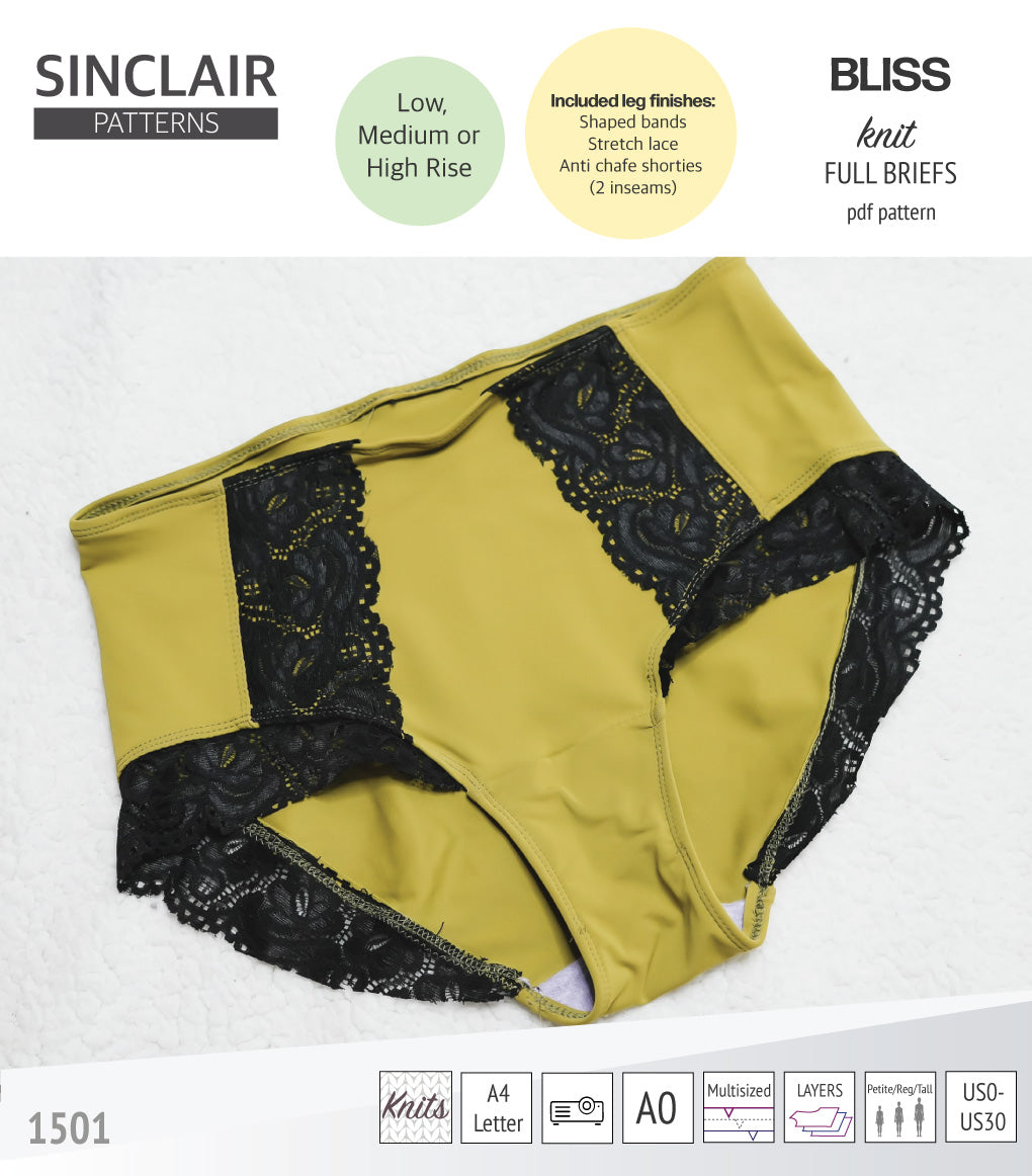 Bliss full briefs with low, medium and high rise options and anti chafe ...