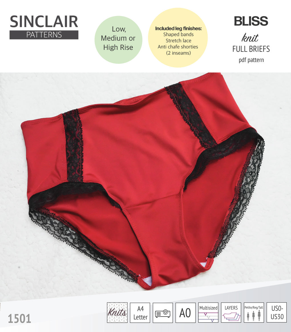 Bliss full briefs with low, medium and high rise options and anti chafe ...